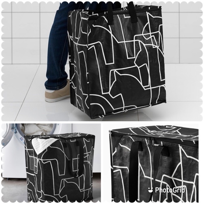 Beg Ikea Biru /Laundry Lunch Bag/ Recycle/ Reusable /Backpack Tote ...