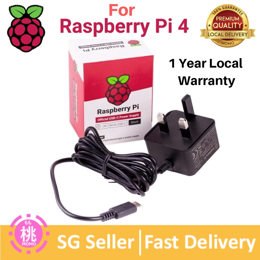 Raspberry Pi 4 PSU 15.3W USB-C Power Supply | Shopee Singapore
