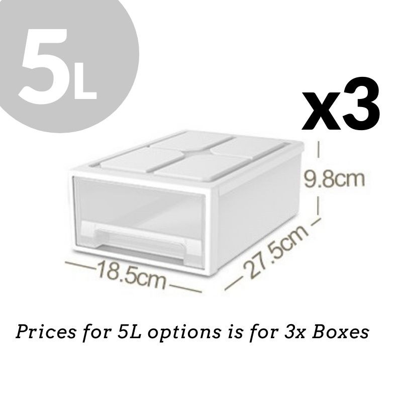 Bundle of 3] Stackable Minimalist Plastic Storage Drawer Box for ...