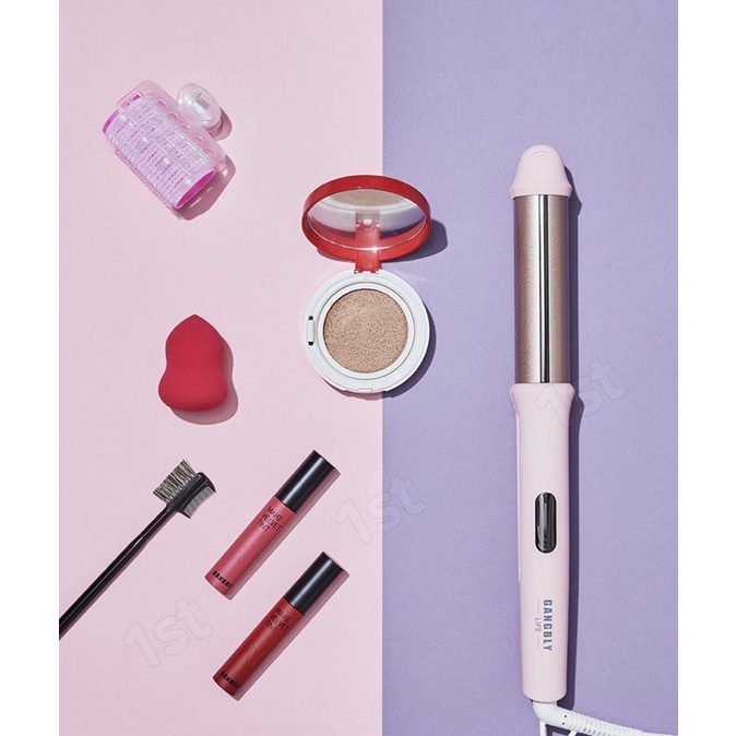 GANGBLY 2-in-1 Ceramic Coating Hair Styler (Curler+Straightener) with ...