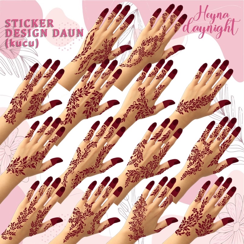 [NEW ] STICKER STENCIL HENNA DESIGN DAUN by Heynadaynight | Shopee ...