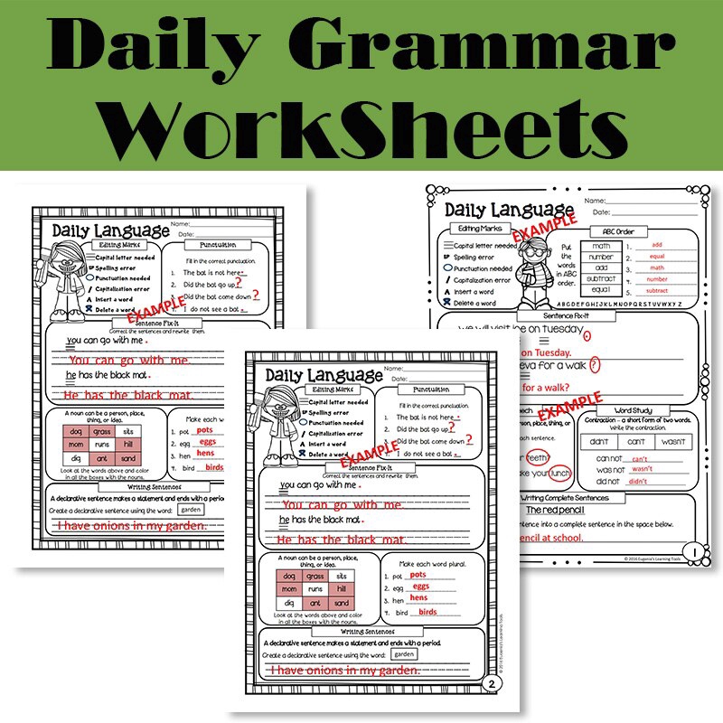 Daily Grammar Reading Exercise Paper Practice Preschool Learning ...