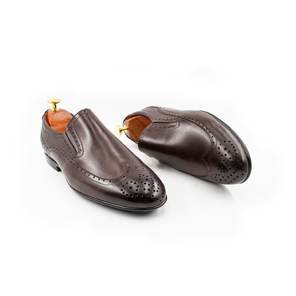 Snowfly Real Leather Make Classic Gentlemen Wingtip Slip On Loafer ...