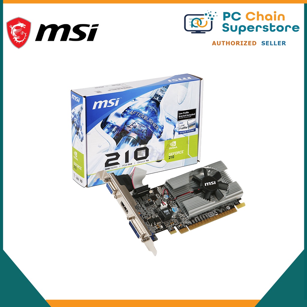 MSI Nvidia Geforce 210 1GB DDR3 Low Profile Graphics Card - HDMI/D-SUB ...