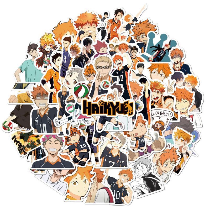 Anime Haikyuu!! haikyu 52pcs sticker kageyama hinata bokuto kuro ...