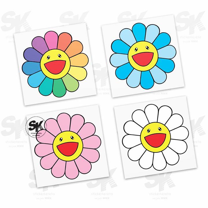 Murakami Flower PVC Printed Sticker | Shopee Singapore