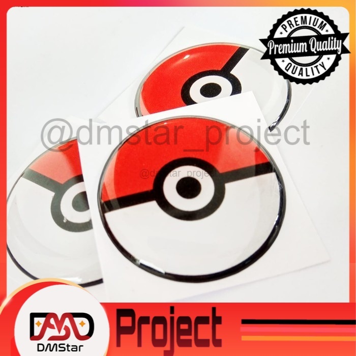 [DMSTAR] Pokemon POKEBALL EMBLEM Motorcycle STICKER RESIN Embossed ...