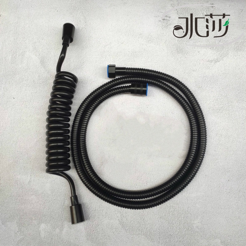Black Hose for Toilet Bidet Sprayer Spring Shower Tube Flexible ...