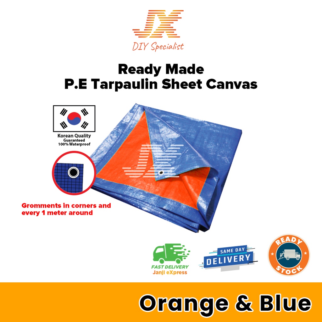 Jx DIY Canvas Canopy UV 6ft 8ft 9ft 10ft 12ft Feet Blue Orange Canvas ...