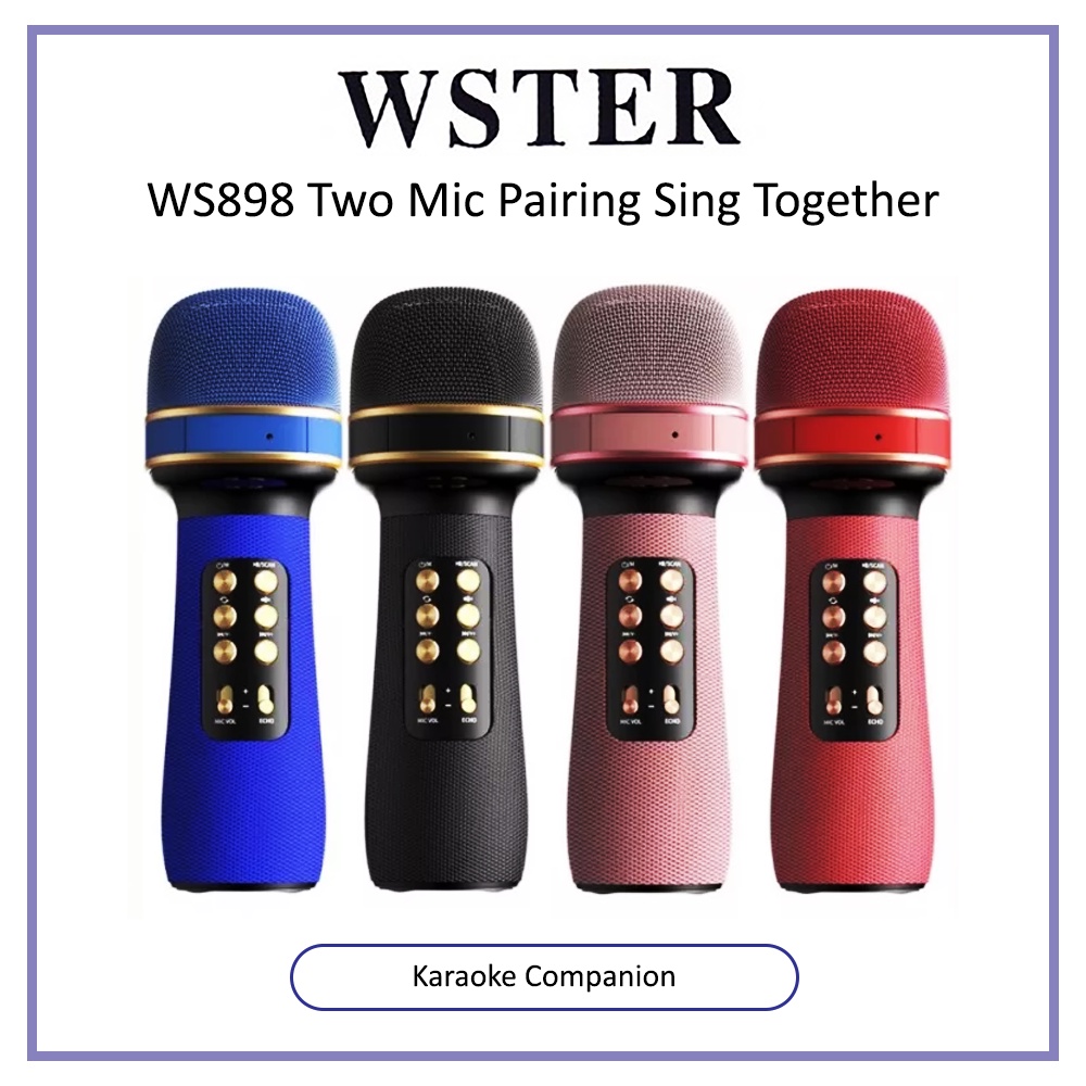 Wster WS898 Karaoke Mic Portable Bluetooth Wireless Microphone With ...