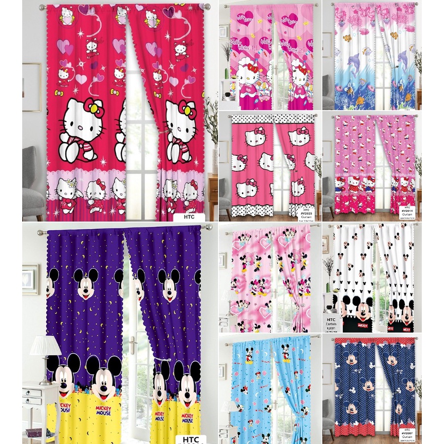 Mickey Mouse Curtain Children Cartoon Kurtina for Window Door Bedroom ...