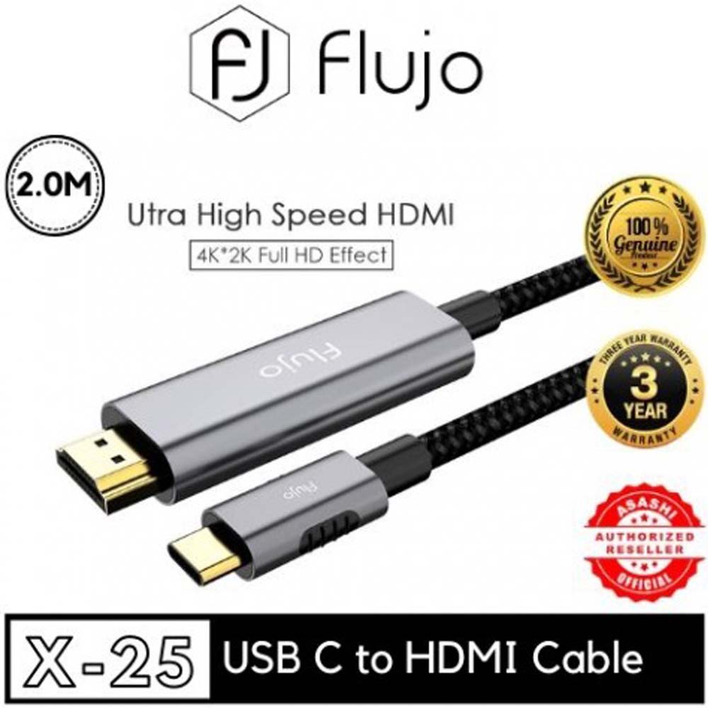 Flujo X-25 USB C to HDMI Cable (2.0 Meter) | Shopee Singapore
