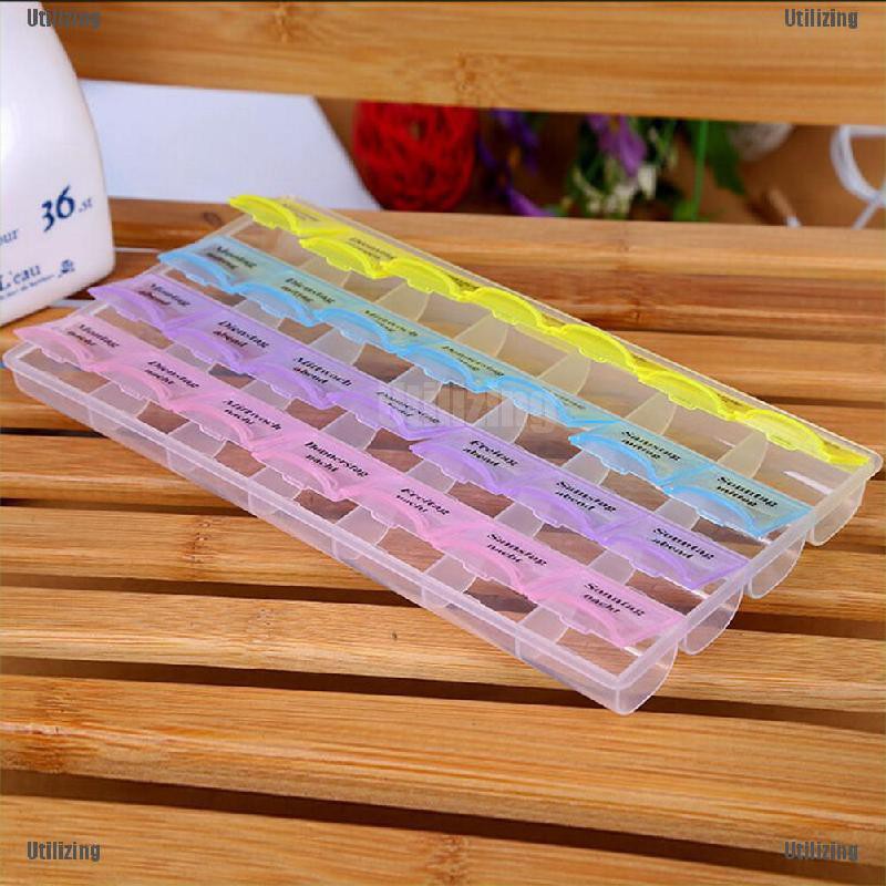 UTZN Weekly 7 Days Tablet Pill Box Holder Medicine Storage Organizer ...