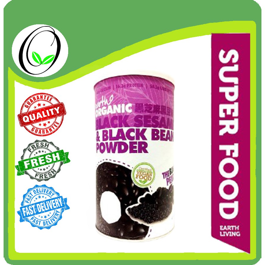 EARTH ORGANIC Black Sesame and Black Bean Powder 500g Exp 4/2026 EARTH ...