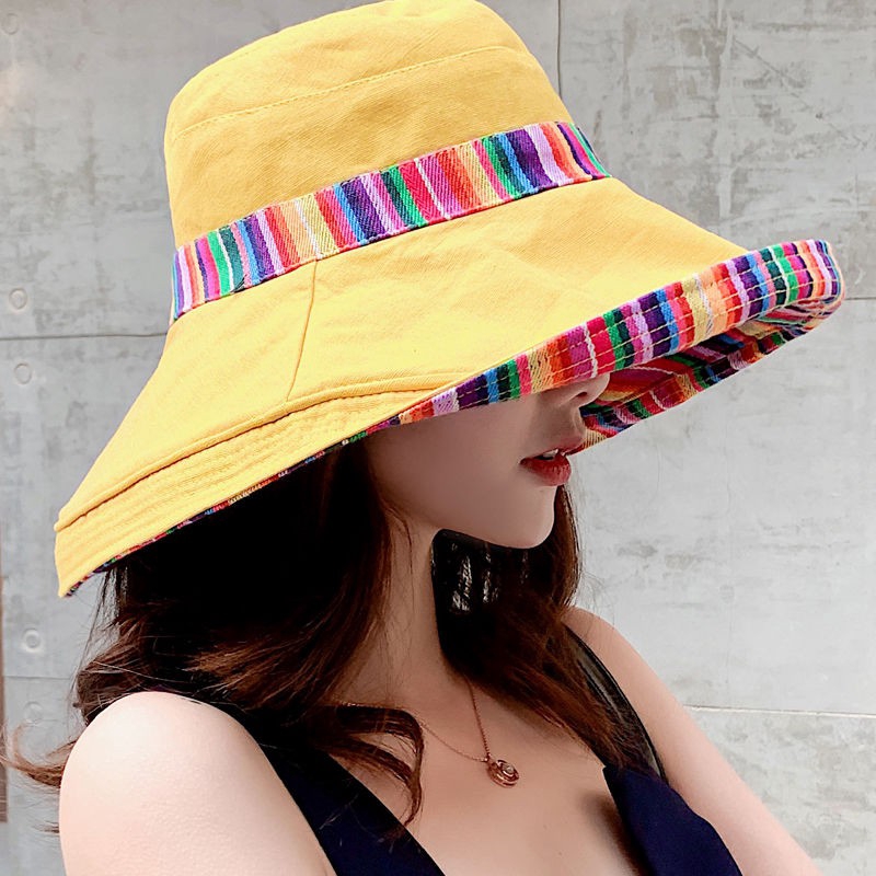 Hat female sun hat big hat sunshade sun hat capable cap | Shopee Singapore