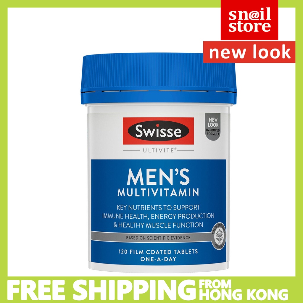 Swisse New Look - Men's Ultivite Multivitamin （EXP 2027）120 tablets （藍）新包裝(原灰瓶升級版) - 男士多元維生素 120 ...