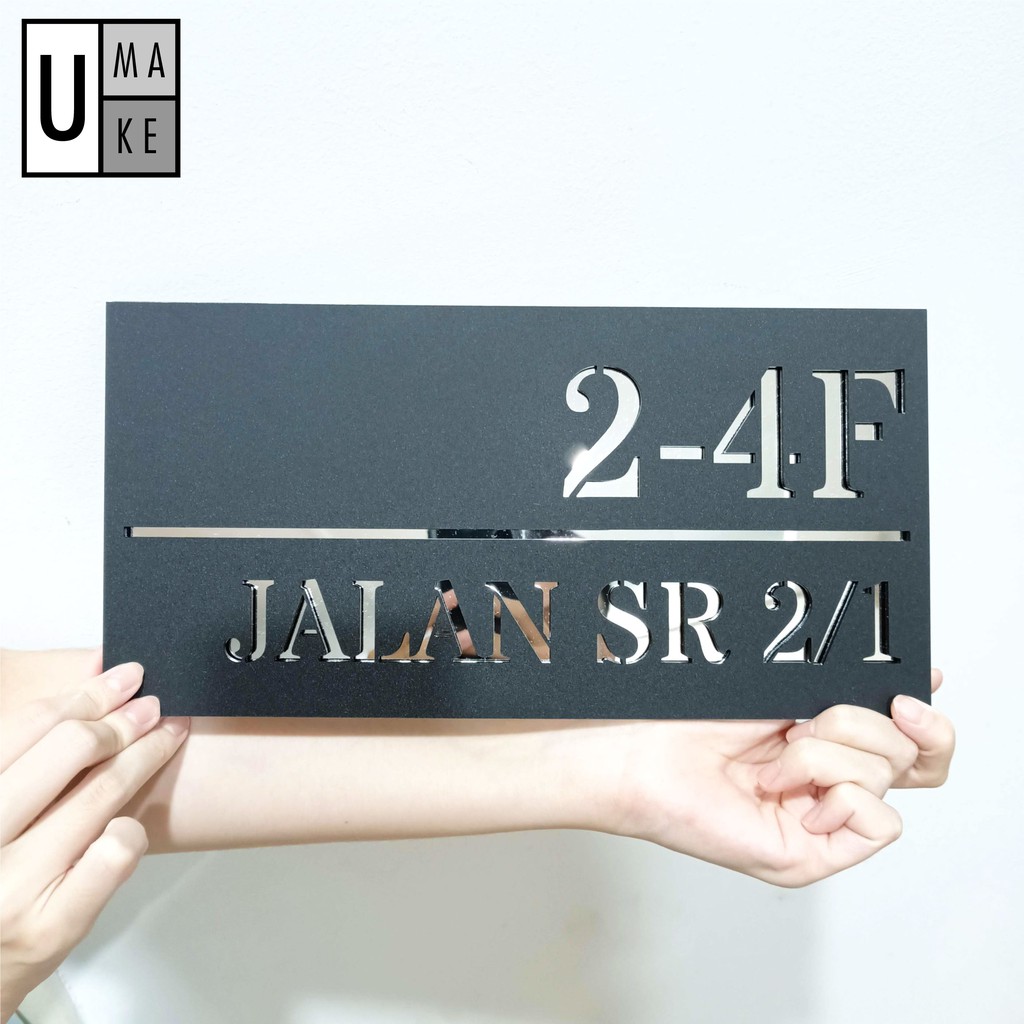 Customized Modern House Number Plate Acrylic Sign House Number Lumos ...