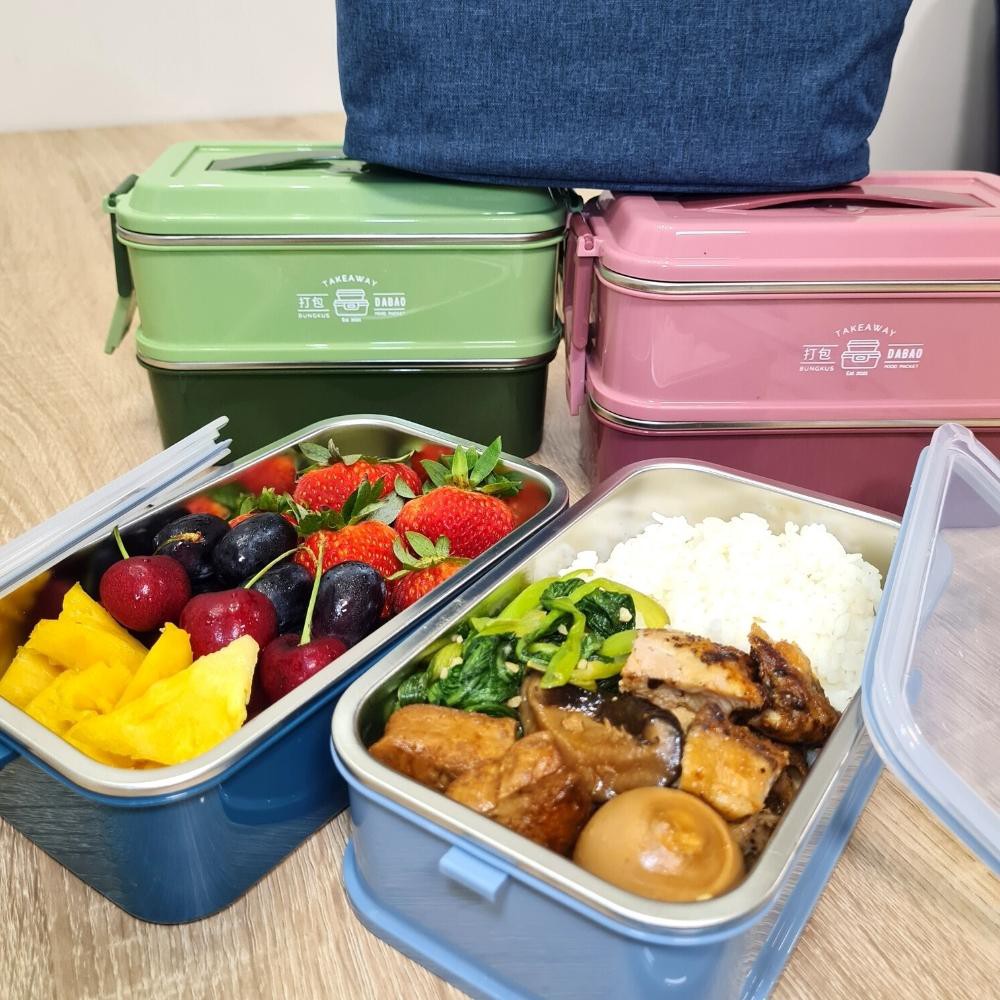 2 Tier 304 Stainless Steel Thermal Lunch Box (Dabao Lunch Box) | Shopee ...
