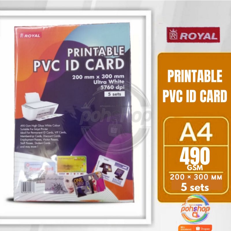 Royal Printable PVC ID Card A4/5s | Shopee Singapore