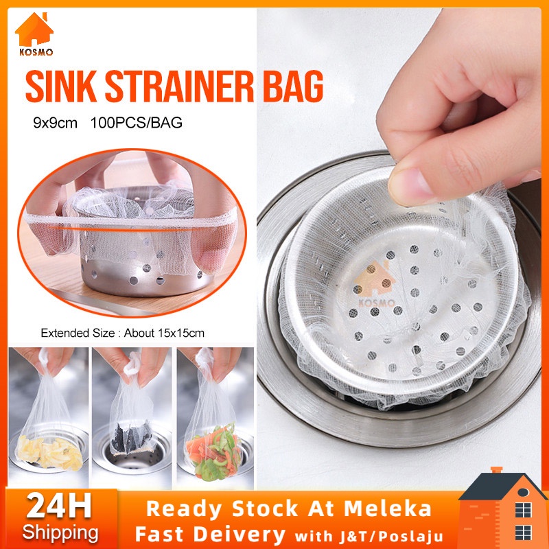 100Pcs Disposable Sink Strainer Bag Sink Rubbish Filter For Bathroom ...