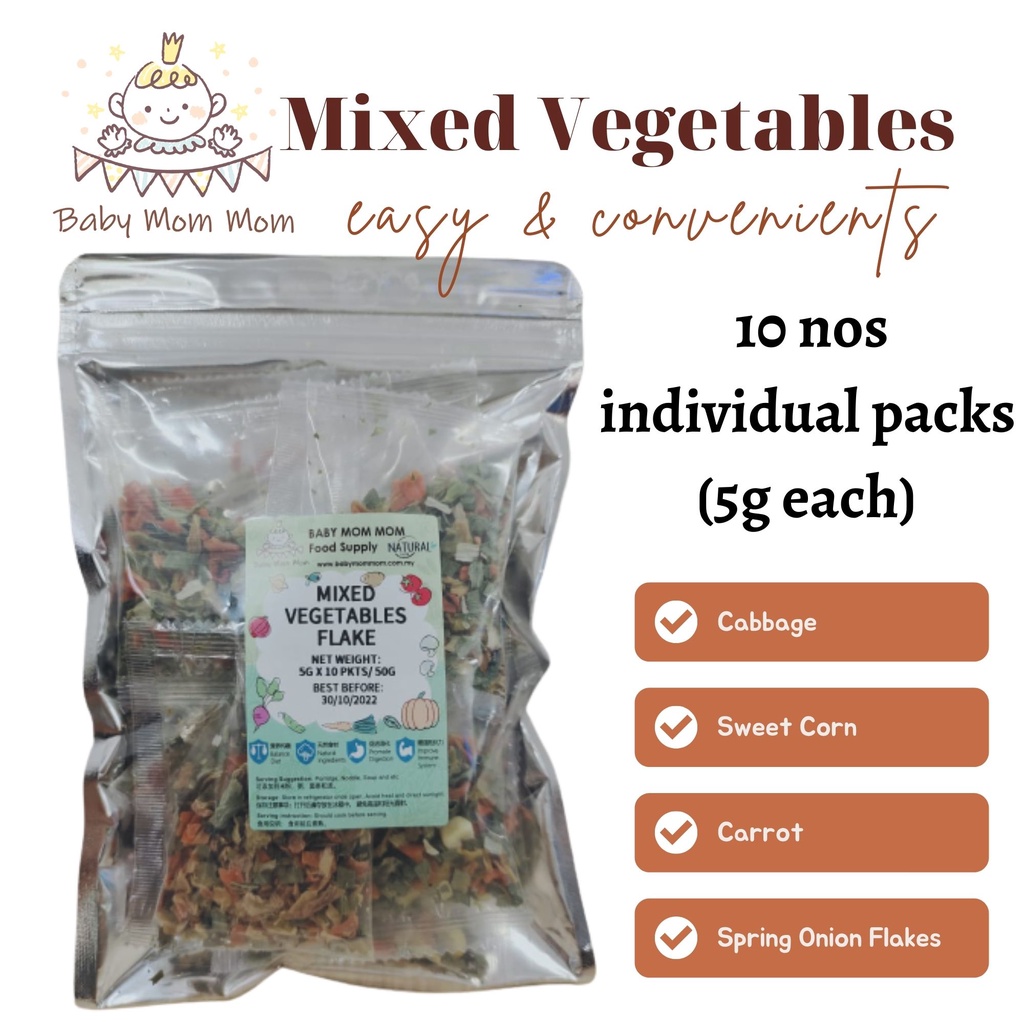 Dried Mixed Vegetables Sayur Campur Kering (convenient individual pack ...