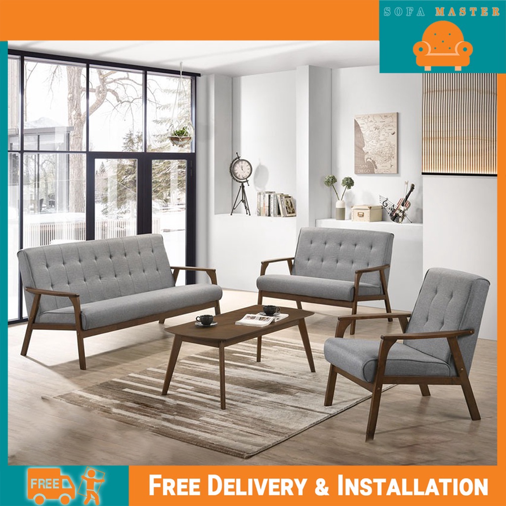 Sofa Master Cocu Solid Wooden Sofa Set 1+2+3+ Coffee Table Set/ Living ...
