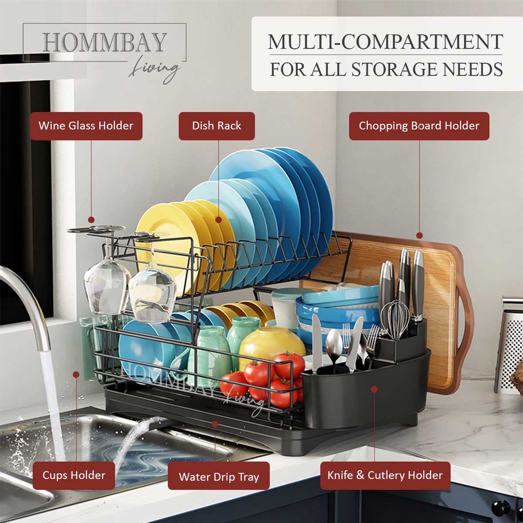 HOMMBAY Kitchen Japanese Style Minimalist Design Dish Rack with Water ...