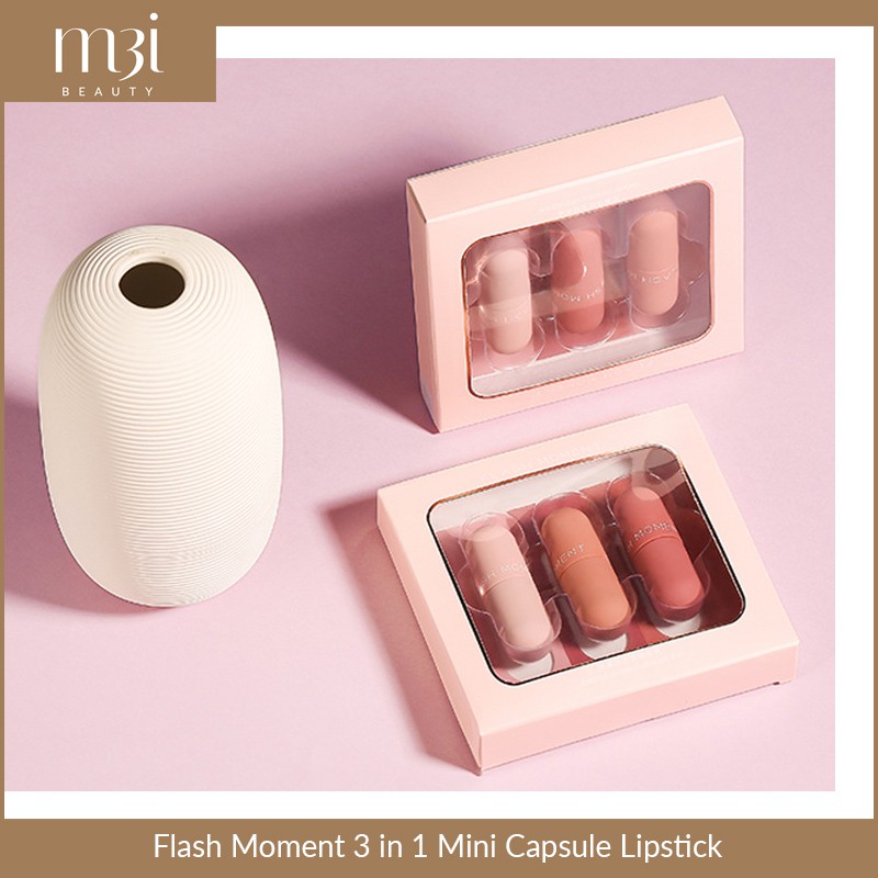 Ursa Mart - Flash Moment 3 in 1 Mini Capsule Lipstick 3pcs Lips Gloss ...