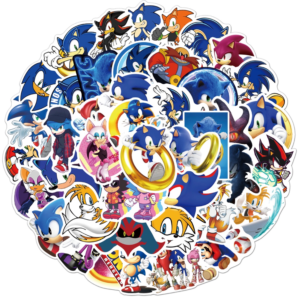50Pcs/Set Sonic The Hedgehog Series 05 Stickers Sonikku za Hejjihoggu ...