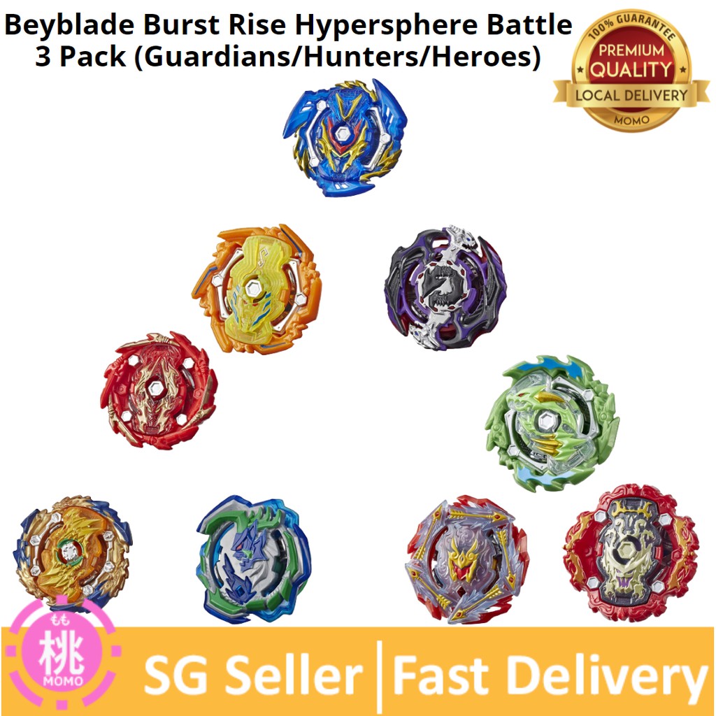 Hasbro Takara Tomy Beyblade Burst Rise Hypersphere Battle 3 Pack ...