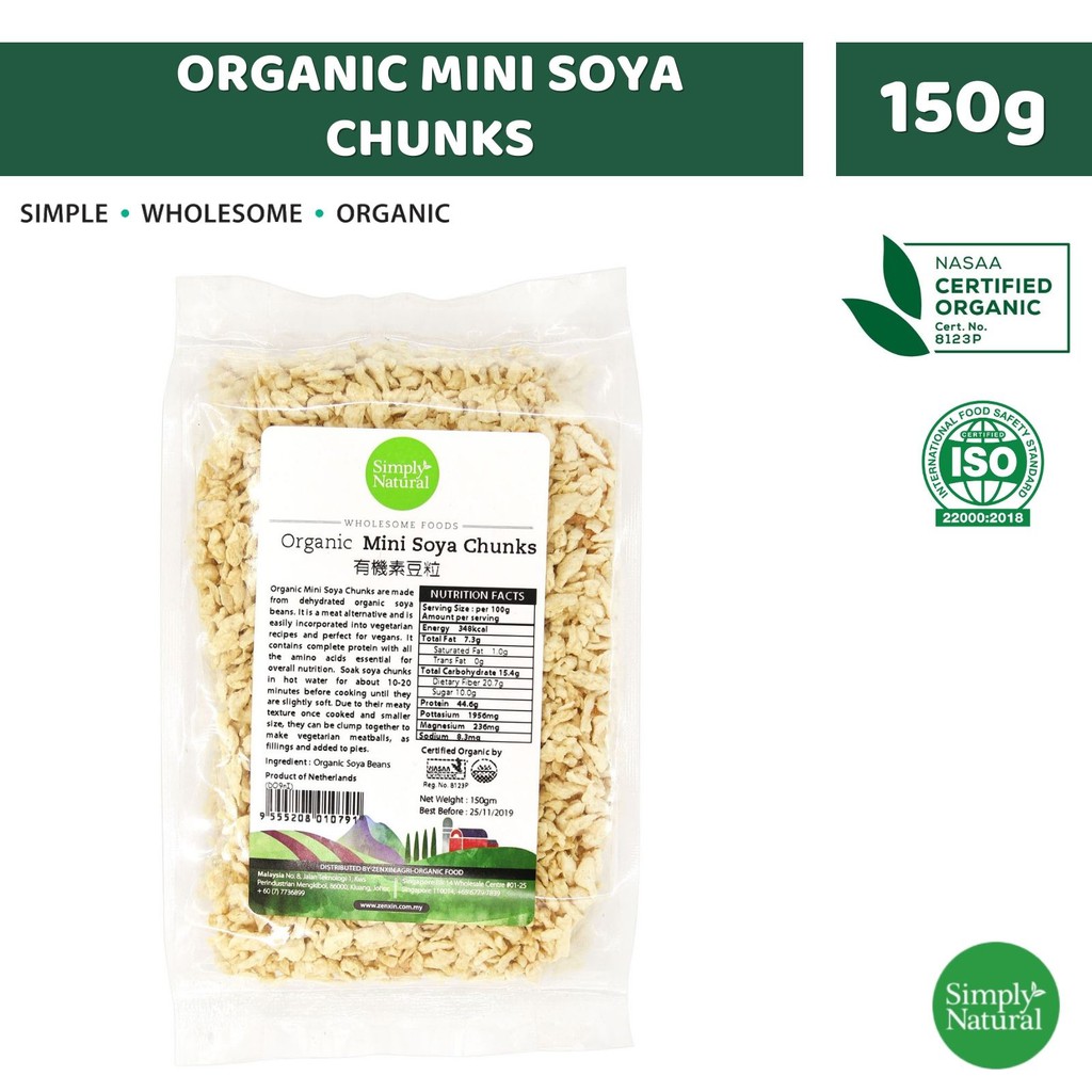 Simply Natural Organic Mini Soya Chunks 150g Holland | Shopee Singapore