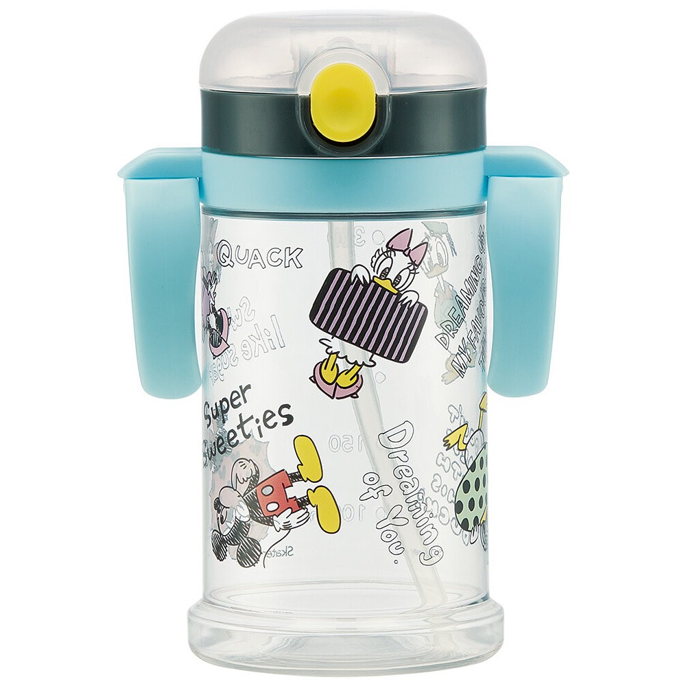 Disney Straw Learning Cup 370ml|Learning Water Bottle With Strap Double ...