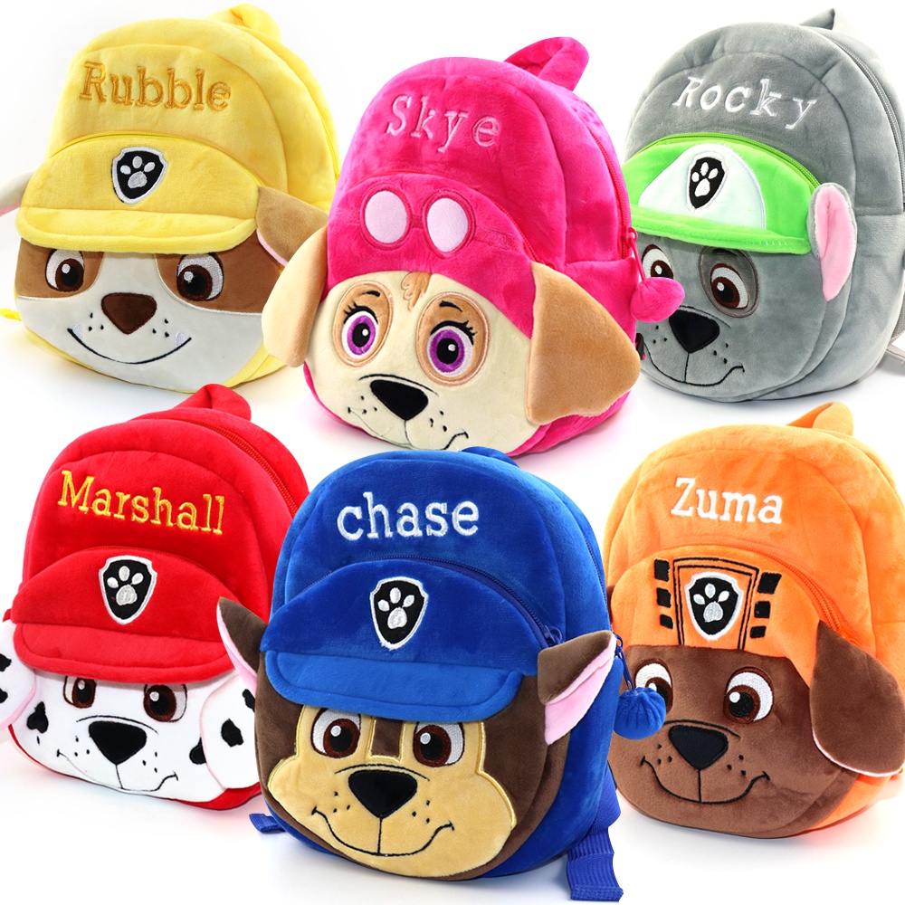 Cute Paw Patrol Plush Backpack Chase Marshall Rocky Zuma Skye Rubble ...
