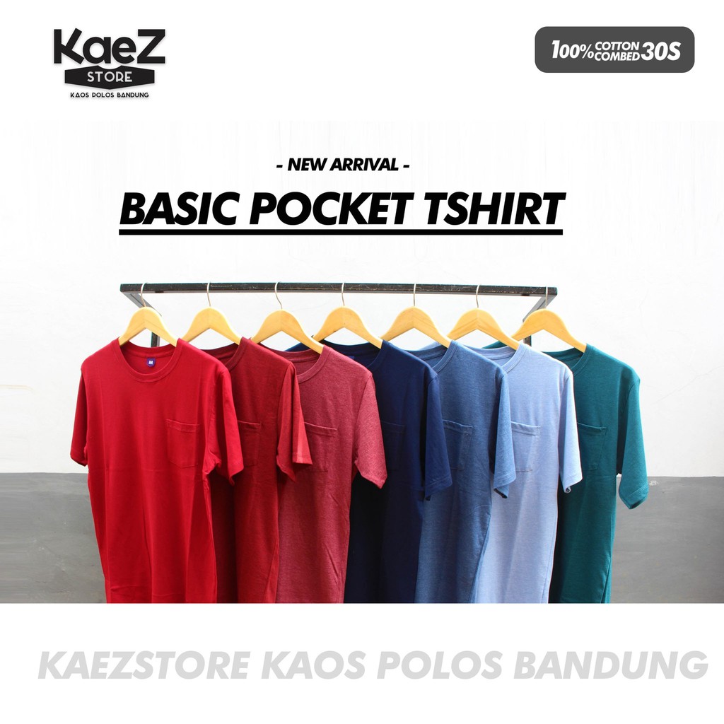 Kaos POLOS SAKU/KAOS POCKET Short Sleeve COTTON COMBED 30S S M L XL ...