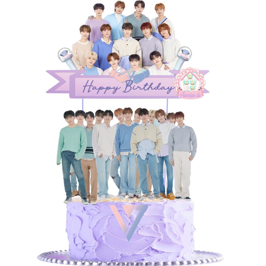 KPOP SEVENTEEN CAKE TOPPER Happy Birthday Cake Topper Birthday Cake ...