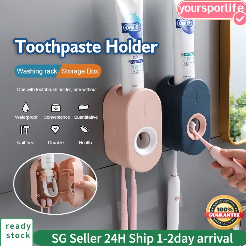 [SG Seller] Automatic Toothpaste Holder Wall Mounted Squeezer Push ...