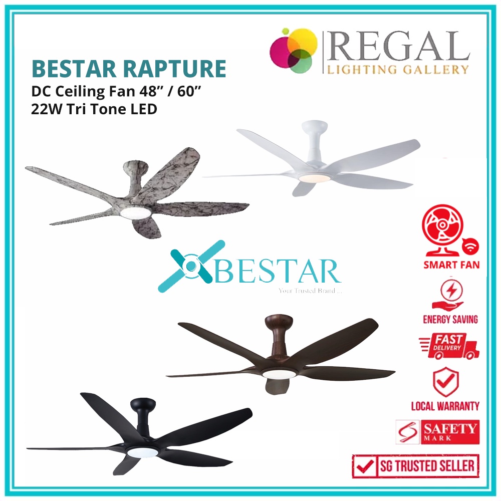 [Free Shipping] Bestar Rapture Ceiling Fan 48"/60" with Tri-Tone LED ...