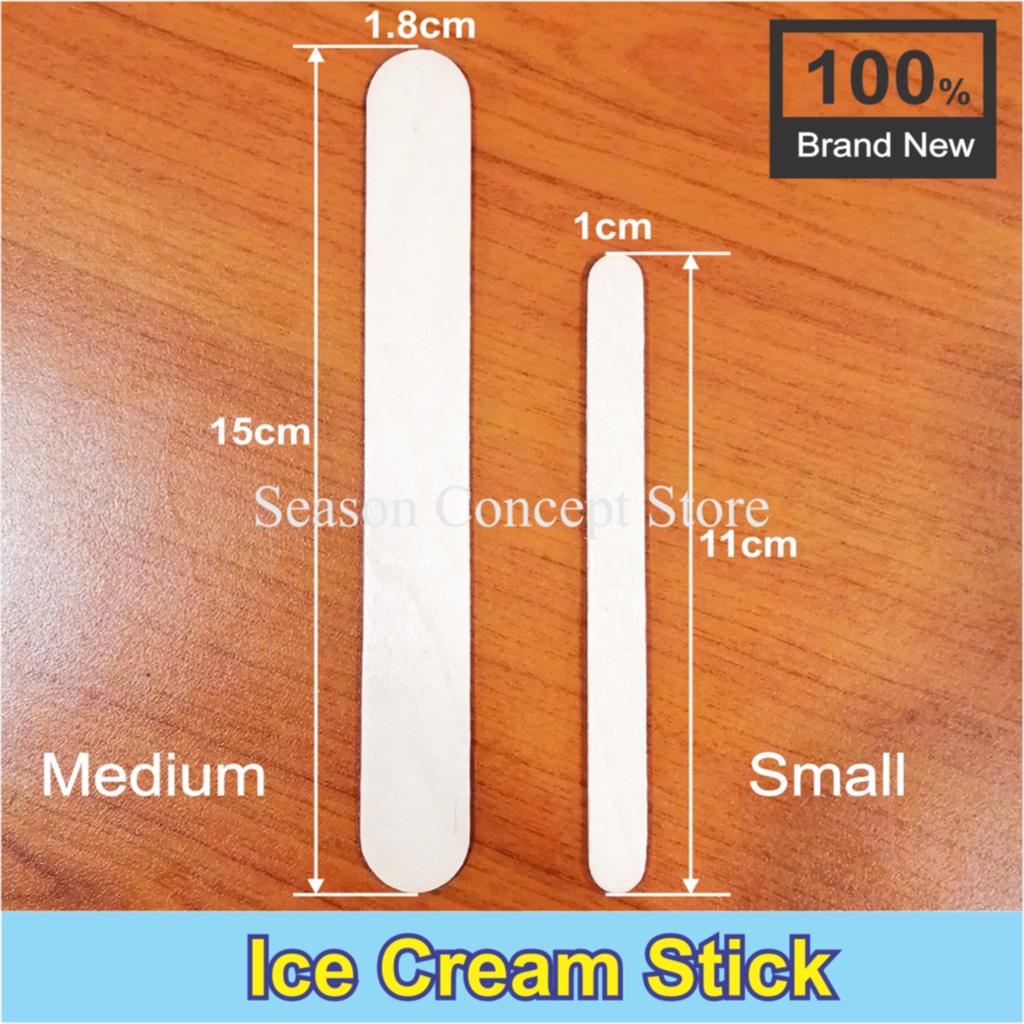 Batang Aiskrim / Batang Kayu 50Pcs Ice Cream Stick / Wooden Stick ...