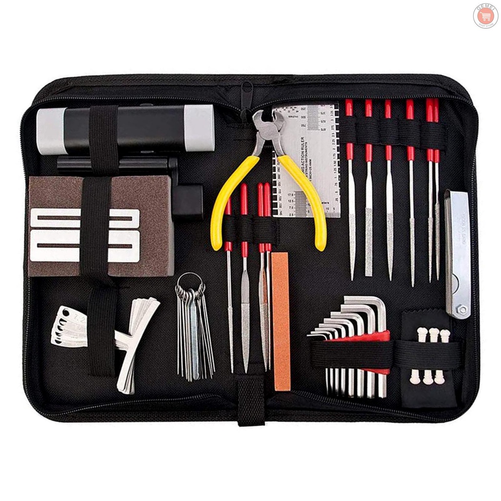 57 PCS Guitar Tool Kit with Carry Bag, Repair Maintenance Tools String ...