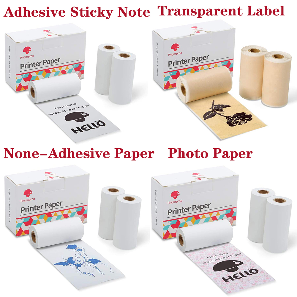 Phomemo Self-Adhesive Thermal Paper Printable Sticker Label Papers for ...
