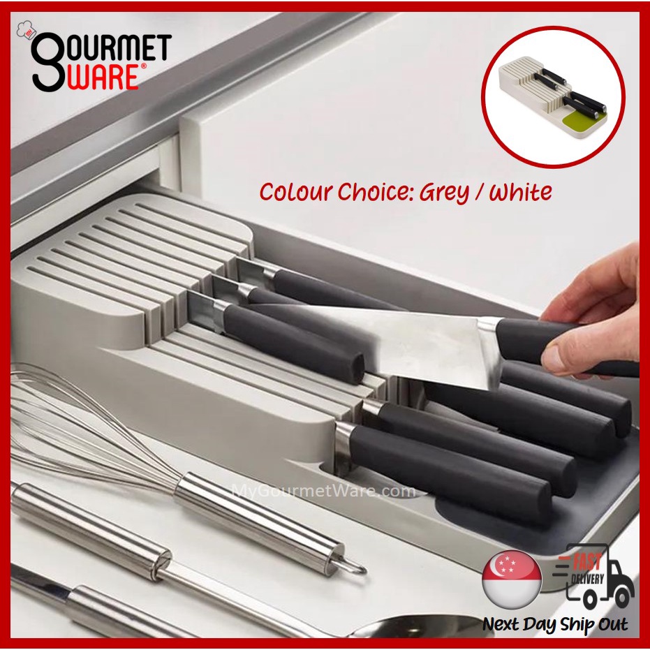 [SG Stock] Compact Knife Drawer Storage | Kitchen Knife Block | Cutlery ...
