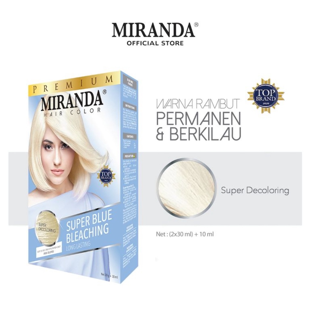 MIRANDA HAIR COLOR PASTEL SERIES SUPER BLUE BLEACHING Dye | Shopee ...
