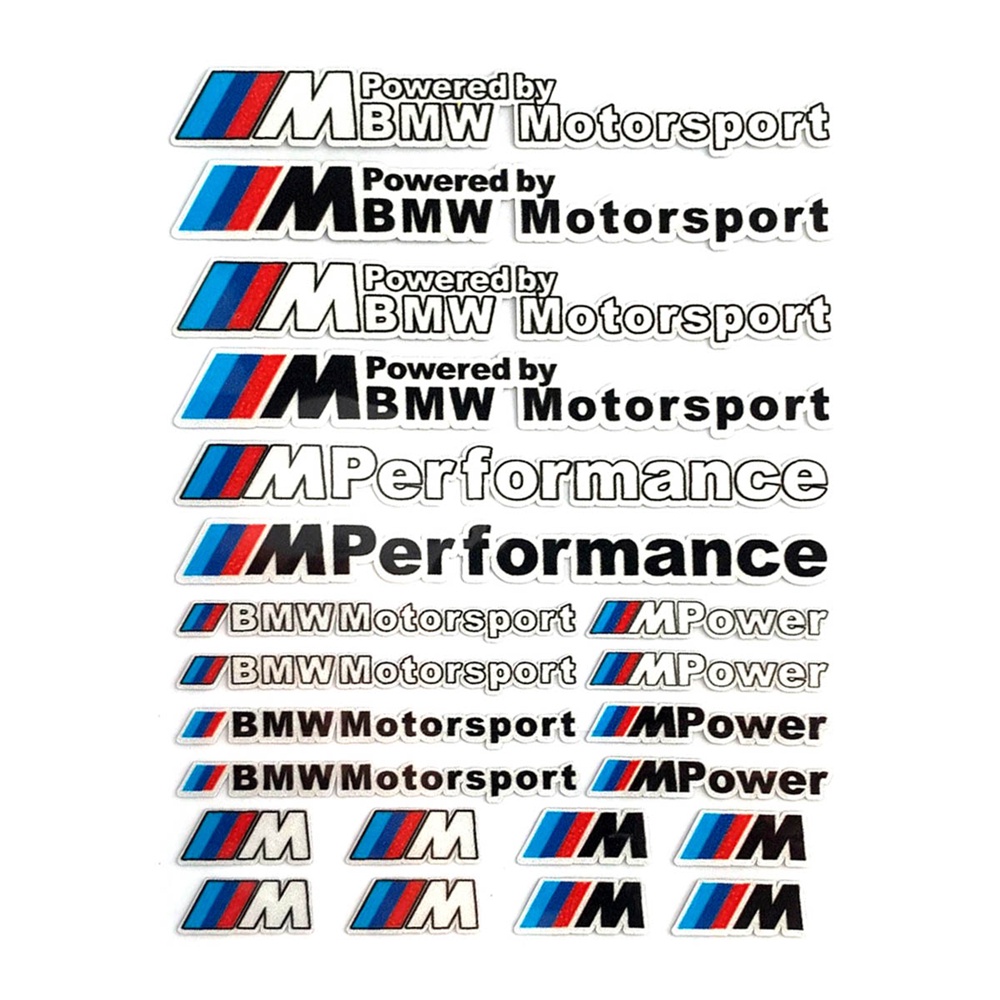 BMW Logo Reflective Car Stickers SET BMW M Performance Motorsport decal ...
