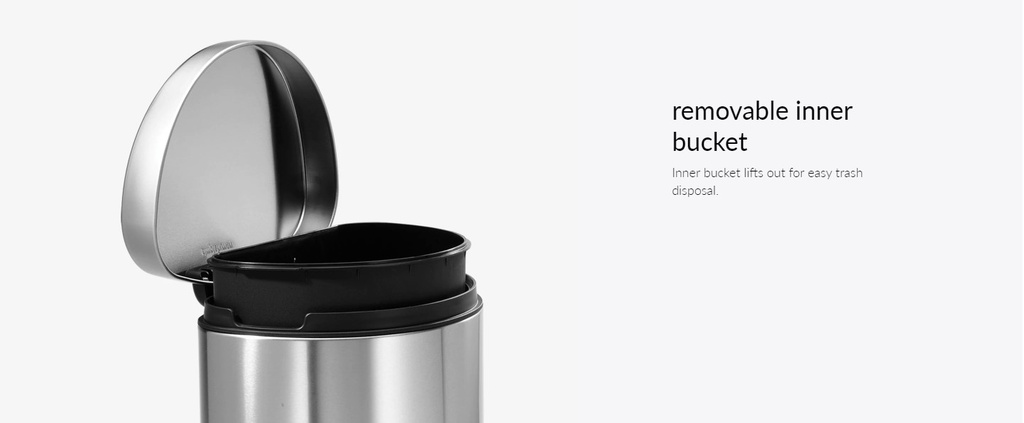 simplehuman 6L Semi-Round Step Trash Bin | Shopee Singapore