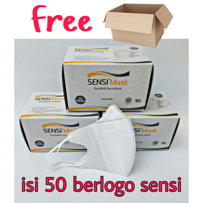 Sensi Duckbill Mask contains 50 pcs Sensi Mask Duckbill 3 Ply original ... Sensi Duckbill Mask contains 50 pcs Sensi Mask Duckbill 3 Ply original ...