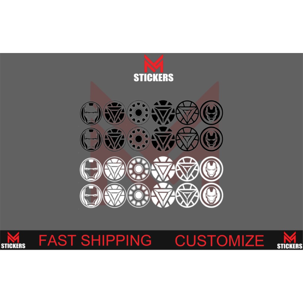 SEPASANG 6 SYMBOLS IRONMAN VERSION DOOW WINDOW CAR STICKER MYVI VIOS ...