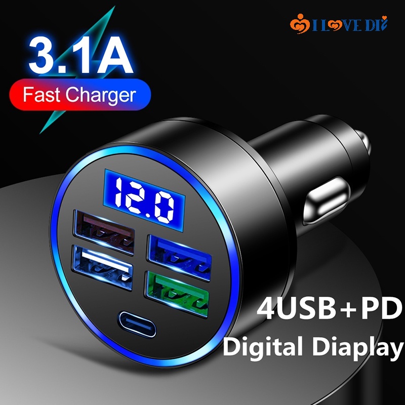 1 Pc 4 USB Ports ABS Anti-scratch Automobile Cell Phone Charger ...