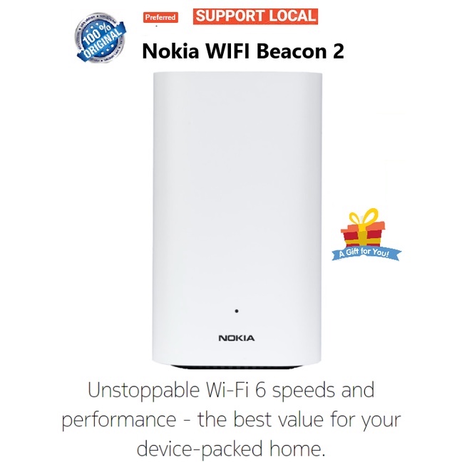 Nokia WiFi Beacon 2 - WiFi 6 Mesh Home Network Router - Mesh System ...