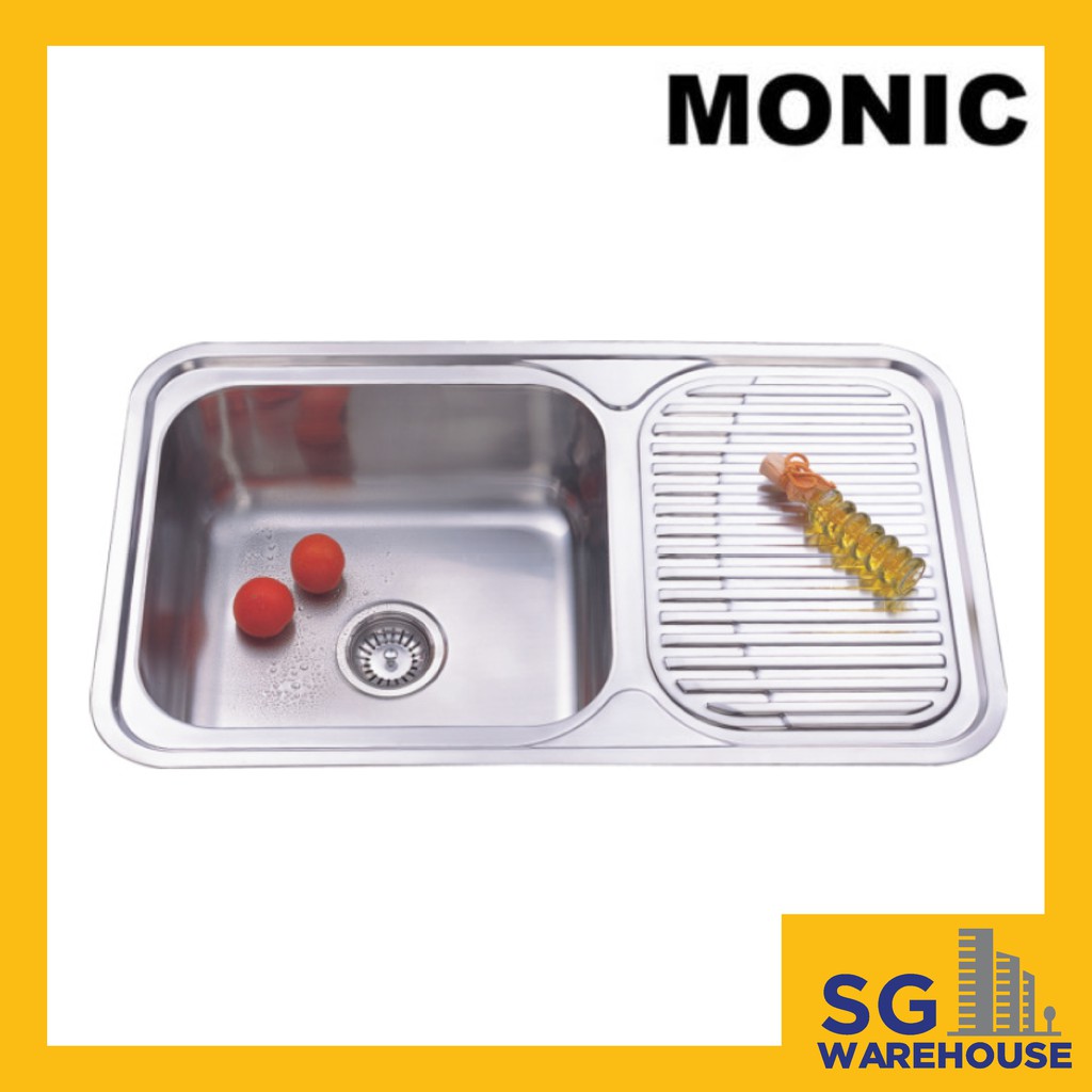 i860 Stainless Steel Single Bowl Kitchen Sink Monic | Shopee Singapore