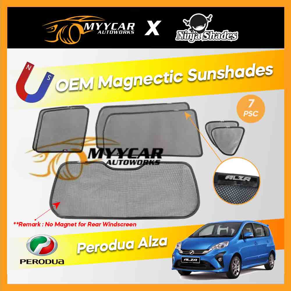 Perodua Alza Ninja Shades OEM Magnetic Sunshade (7pcs) | Shopee Singapore